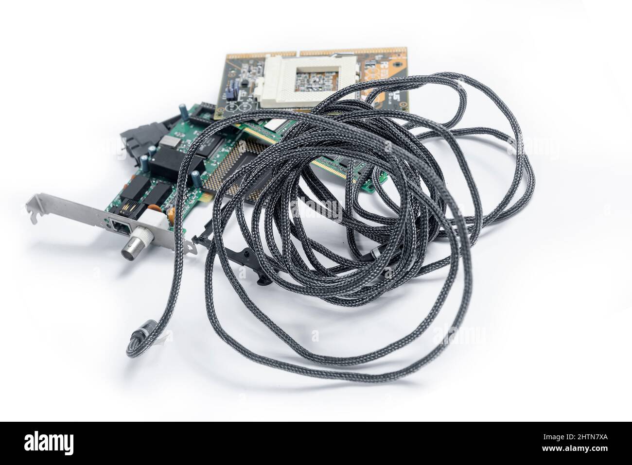 Discarded stuff isolated over white background Stock Photo - Alamy