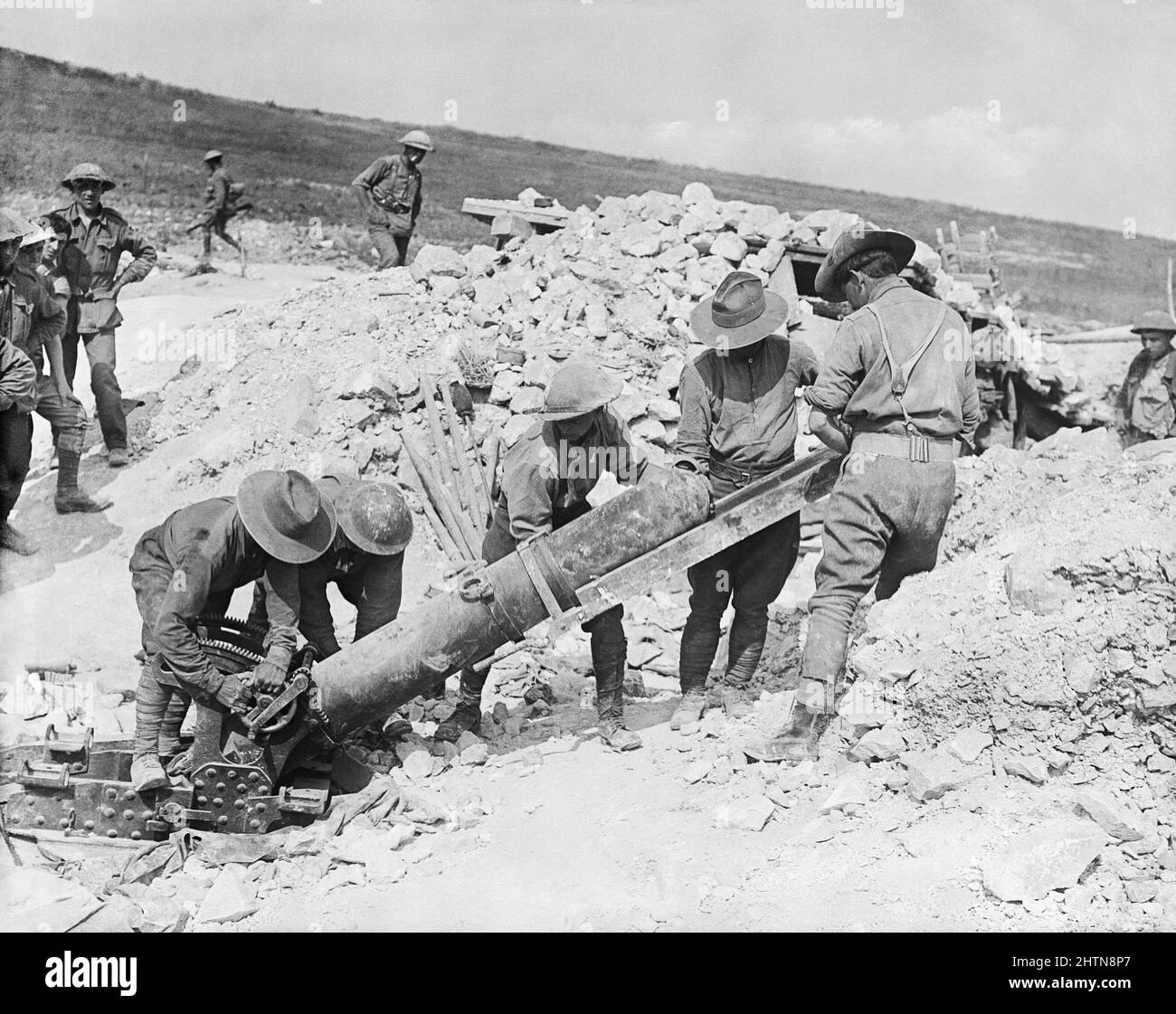 World war i trench mortar Black and White Stock Photos & Images - Alamy