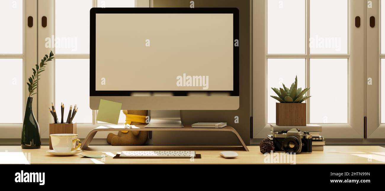 Empty desktop hi-res stock photography and images - Alamy