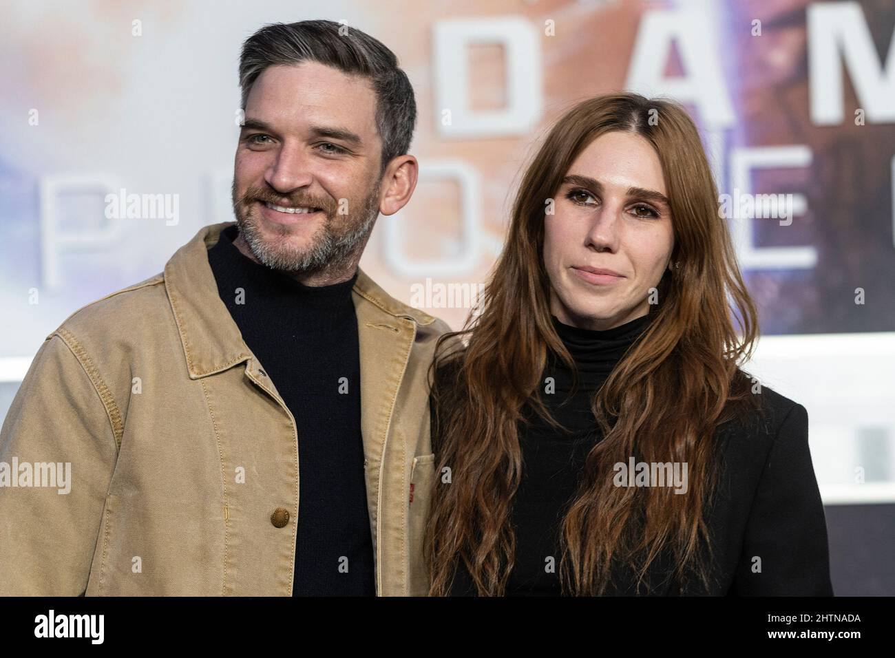New York, New York, USA. 28th Feb, 2022. Evan Jonigkeit, Zosia Mamet ...