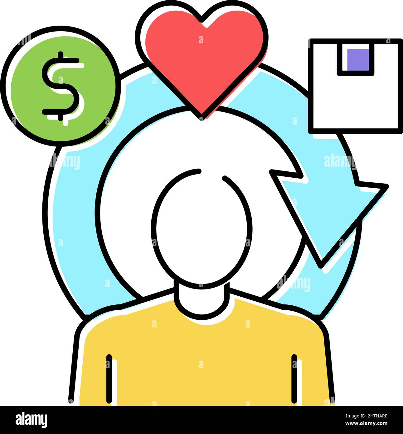 human market researching color icon vector illustration Stock Vector ...