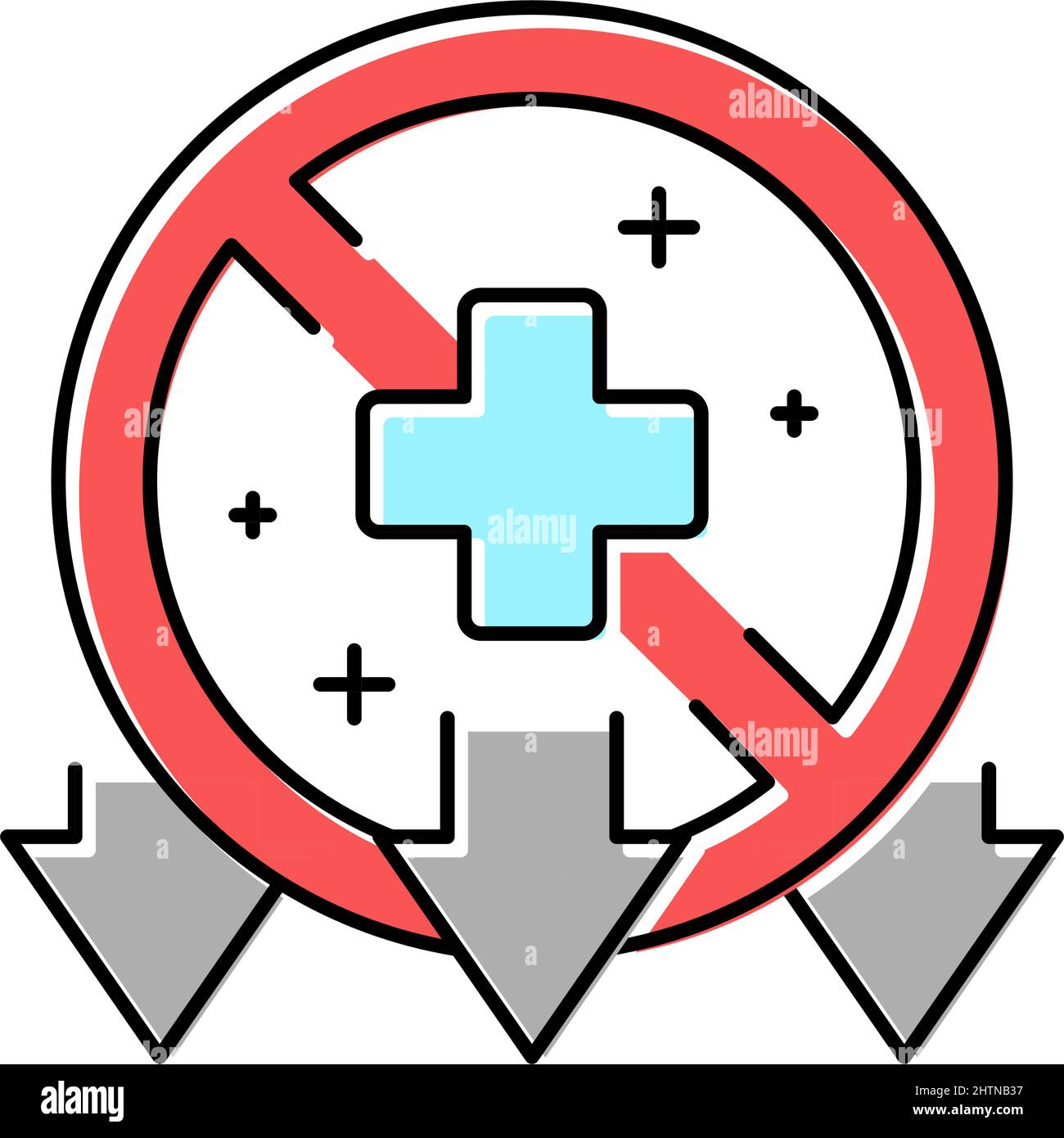 illness, poverty problem color icon vector illustration Stock Vector ...