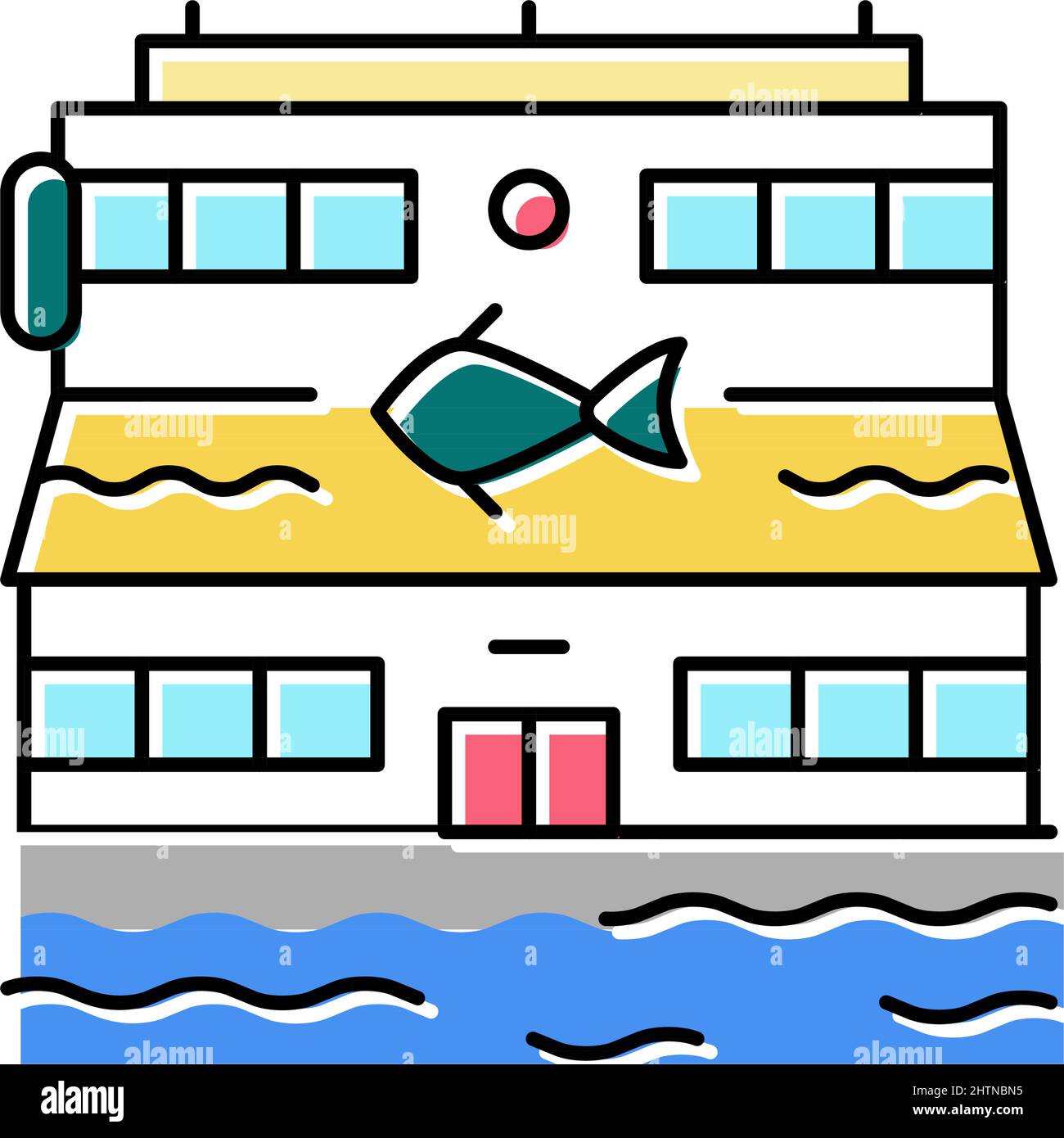 seafood restaurant color icon vector illustration Stock Vector Image ...
