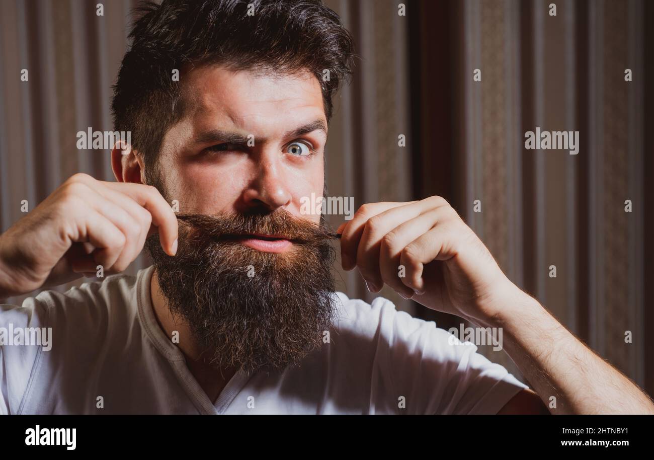 Funny Man With Long Moustache Bearded Man With Mustache Bearded Gay