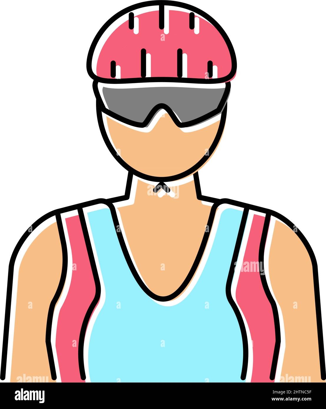 female cyclist color icon vector illustration Stock Vector Image & Art ...