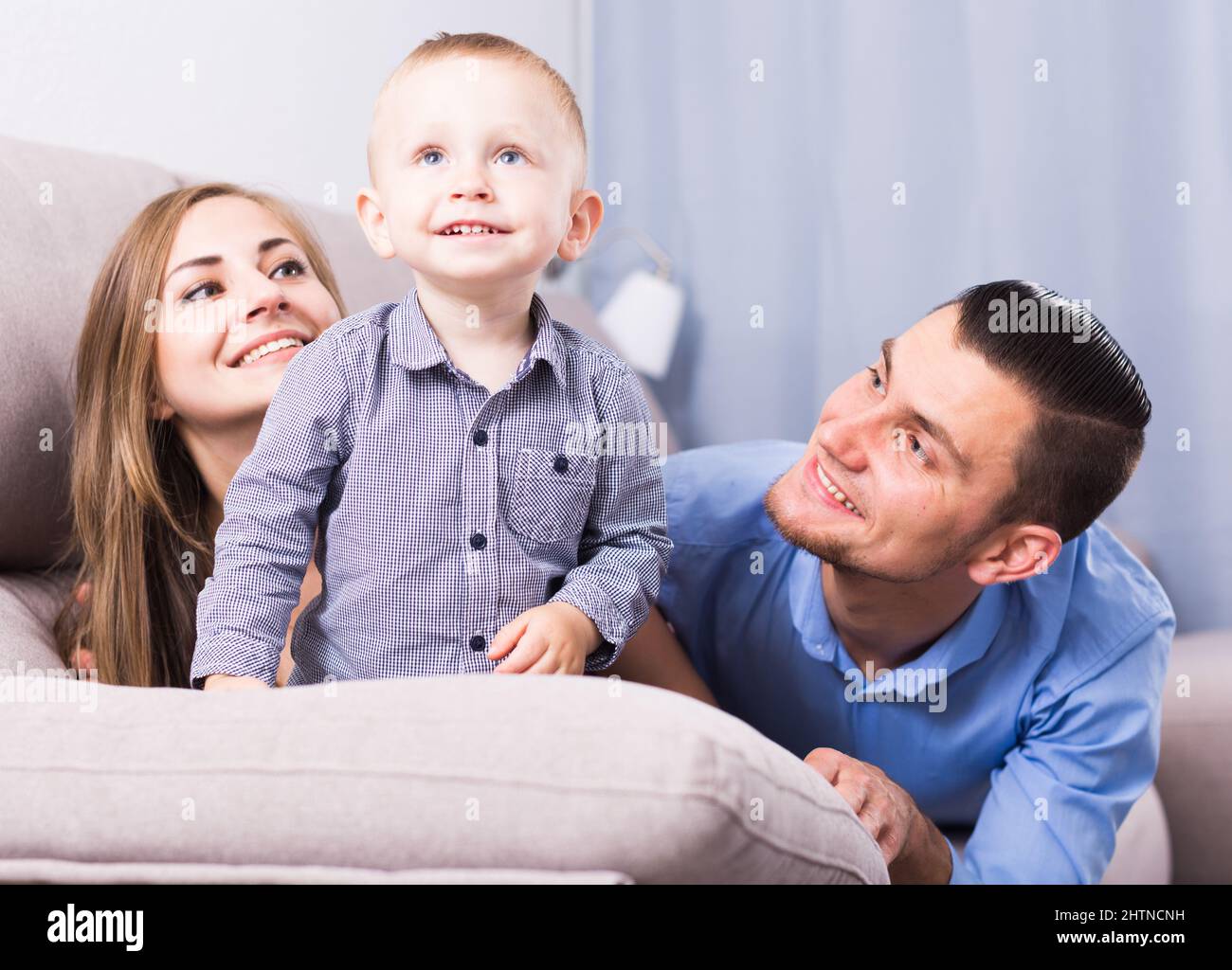 Portrait of cheerful happy family Stock Photo - Alamy