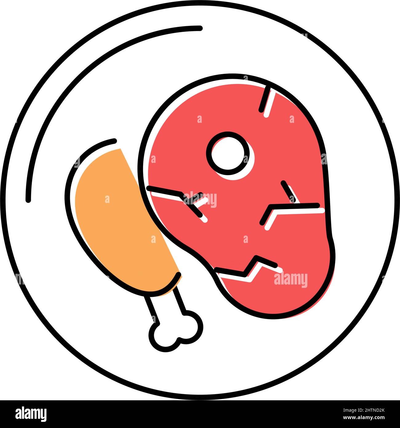 meat department store color icon vector illustration Stock Vector Image ...