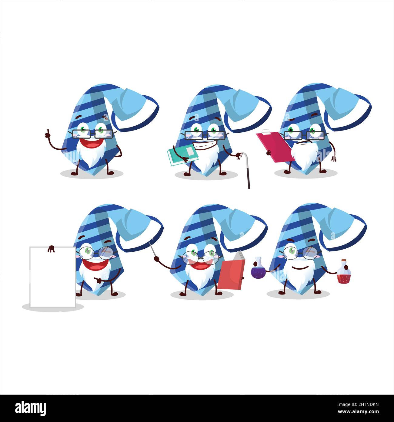 Professor blue tie academic cartoon character working on laboratory ...