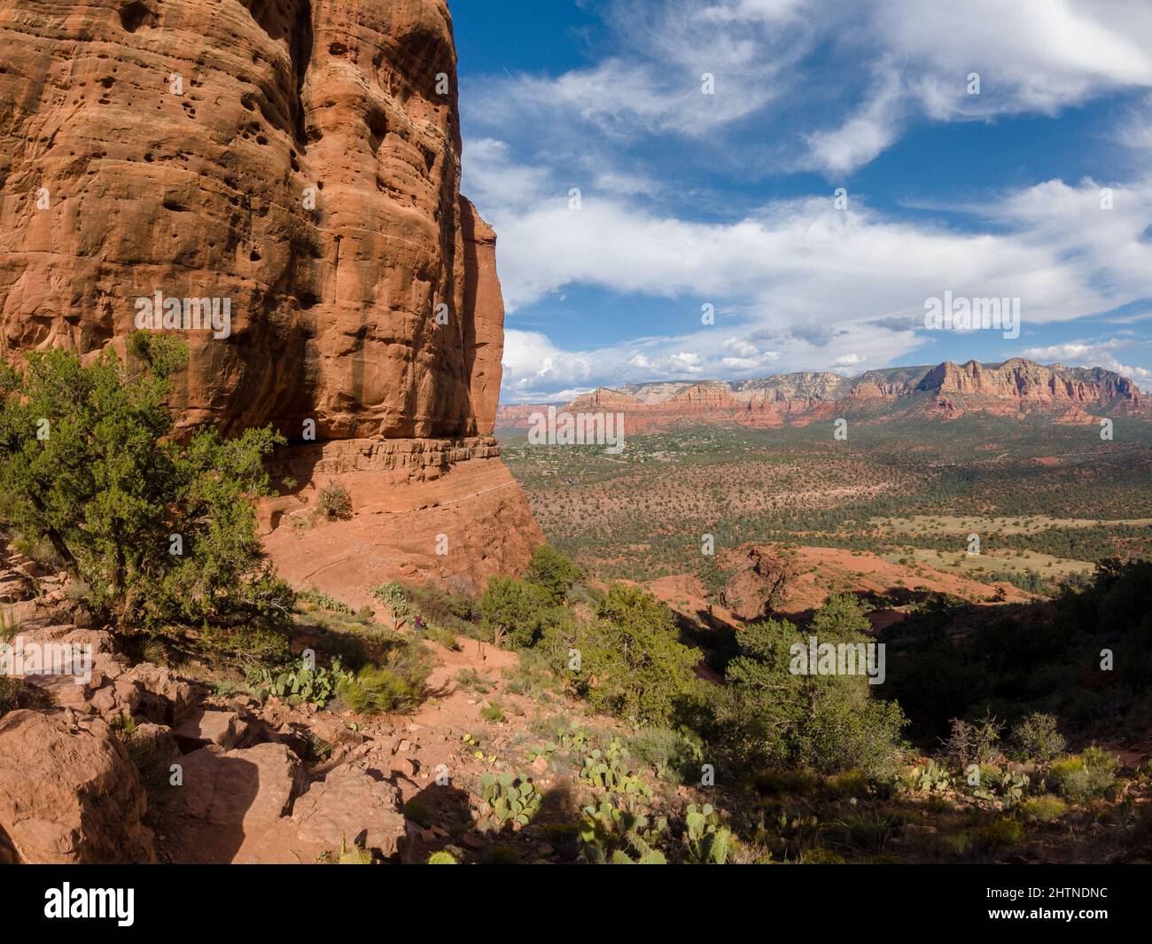 Huge view next to a rock formation overlooking a valley and distant ...