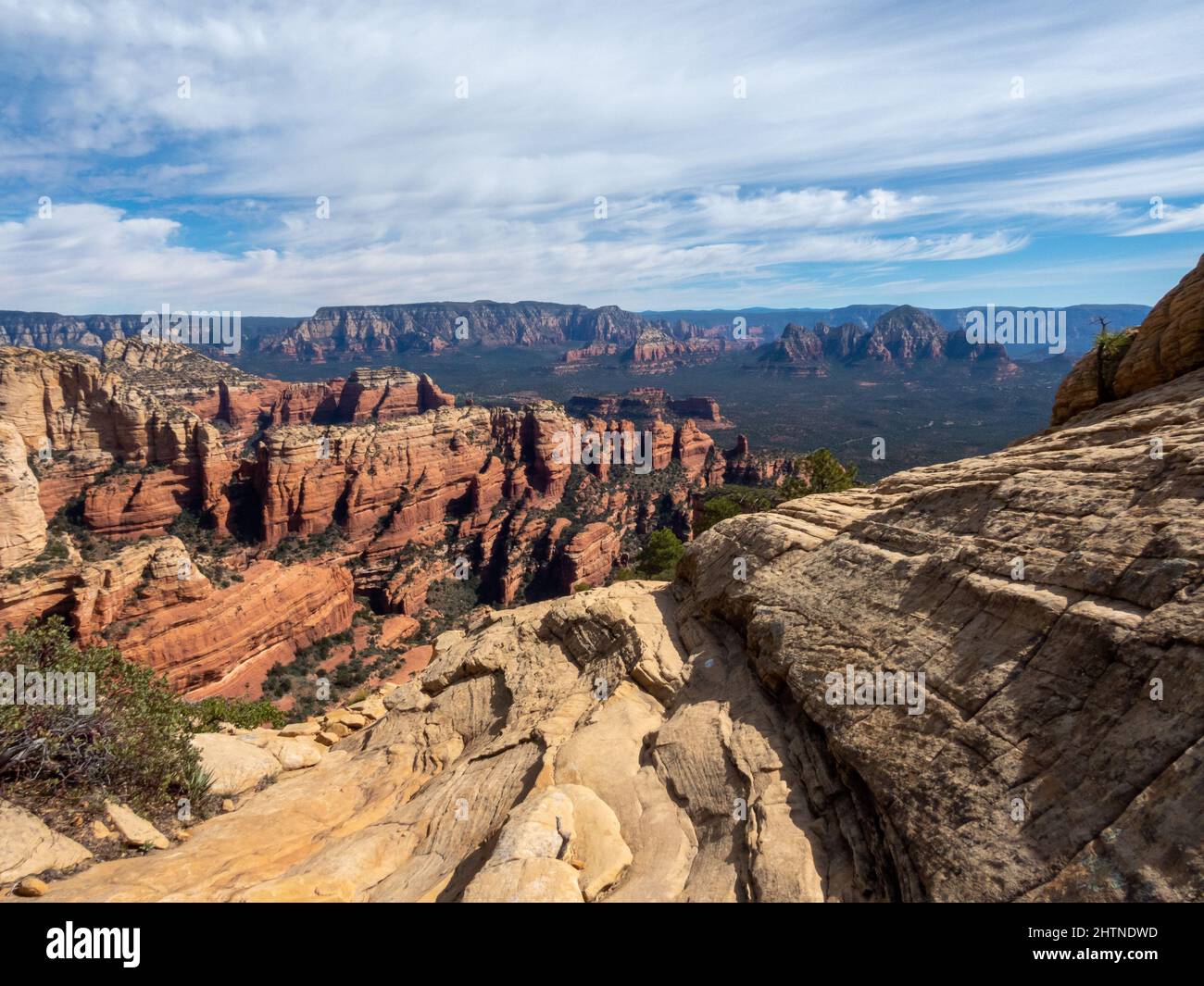 Big view from top a mountain overlooking rock formations Stock Photo ...