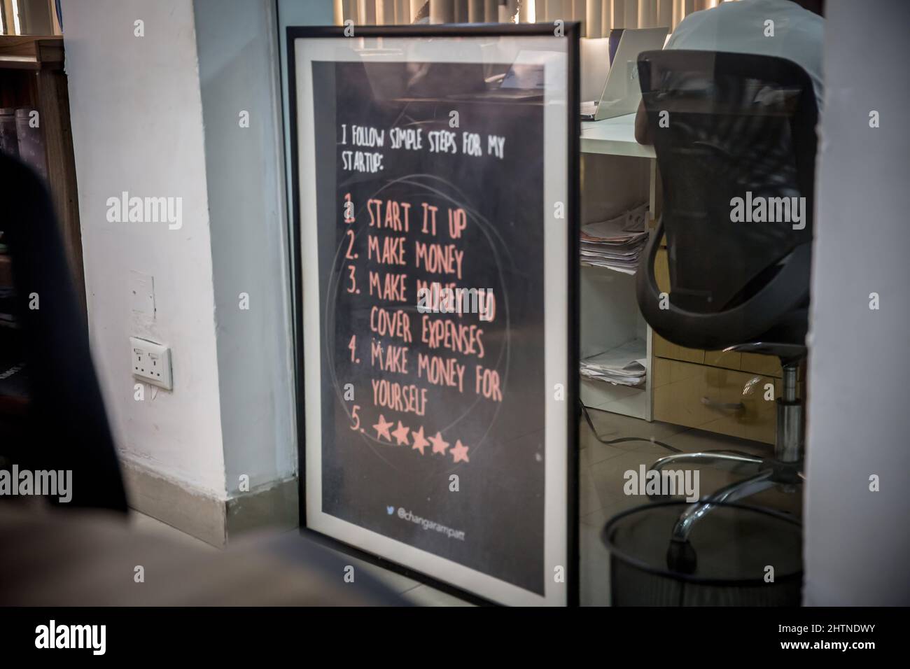 A poster in the Co-Creation Hub in Yaba, Lagos, an area in Nigeria's ...