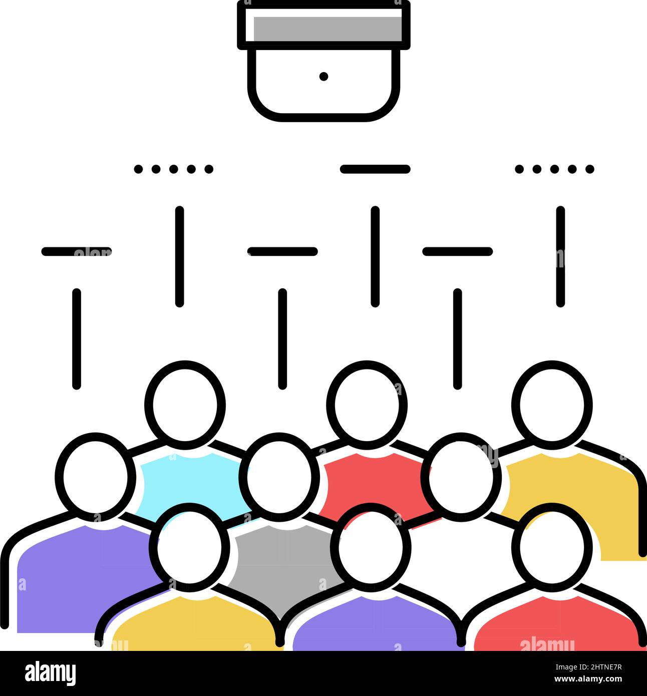 people identification technology color icon vector illustration Stock ...