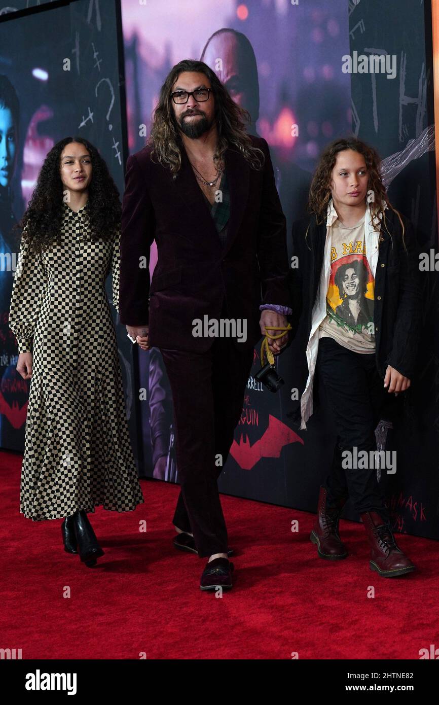 New York, NY, USA. 1st Mar, 2022. Lola Momoa, Jason Momoa, Nakoa Wolf ...