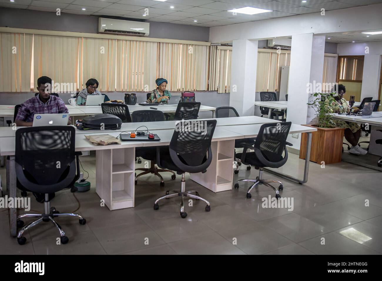 Lagos, Nigeria. 20th Nov, 2021. A co-working space in the Co-Creation ...