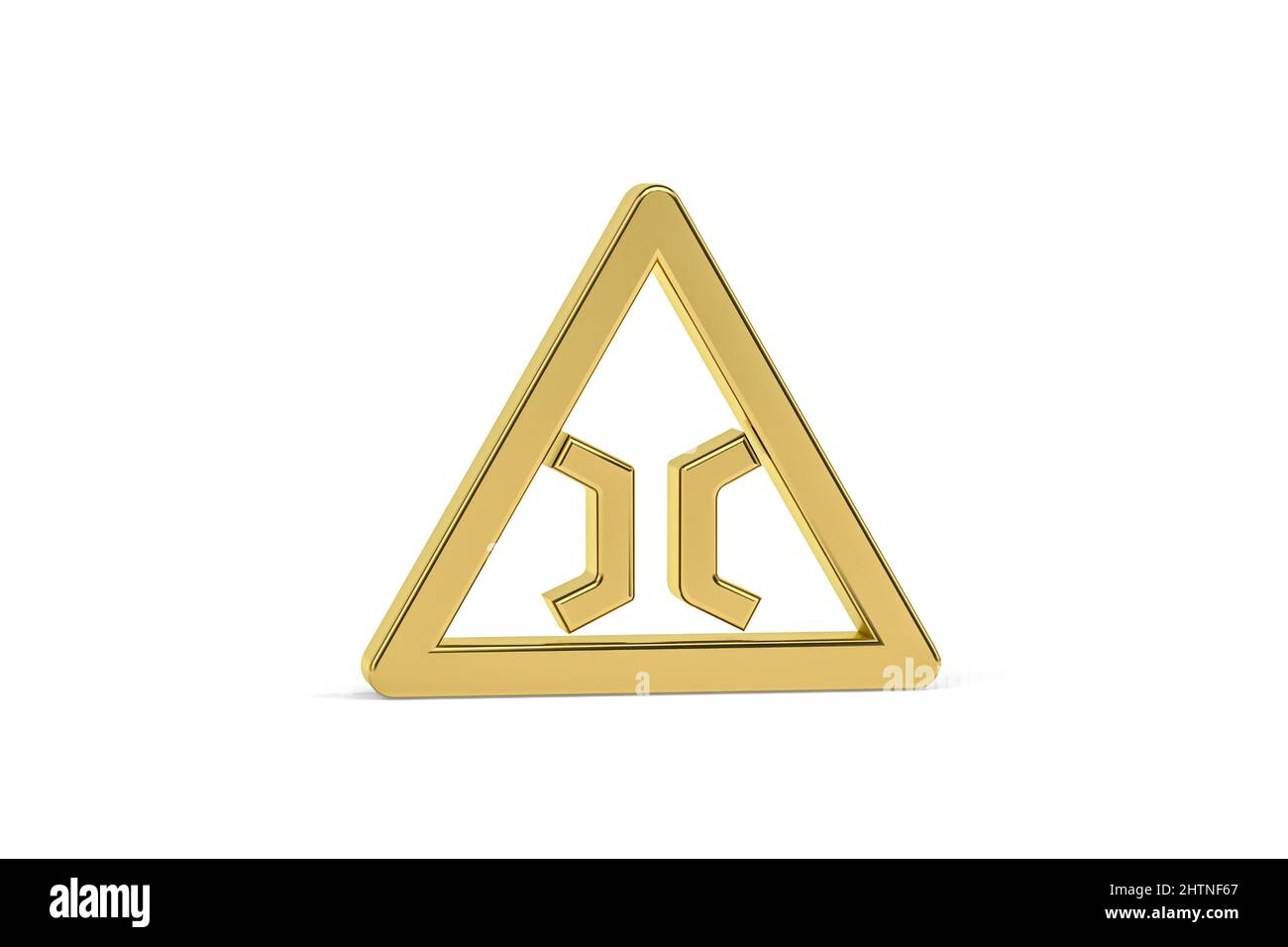 Golden 3d road sign isolated on white background - 3d render Stock ...