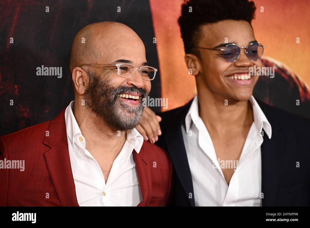 New York, USA. 01st Mar, 2022. (L-R) Elijah Wright, Jeffrey Wright and ...
