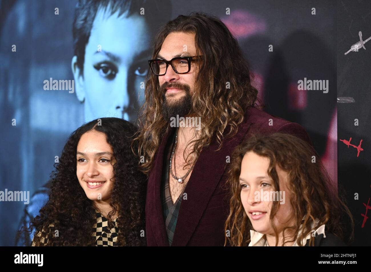 (L-R) Lola Momoa, Jason Momoa and Nakoa-Wolf Momoa attend the World ...