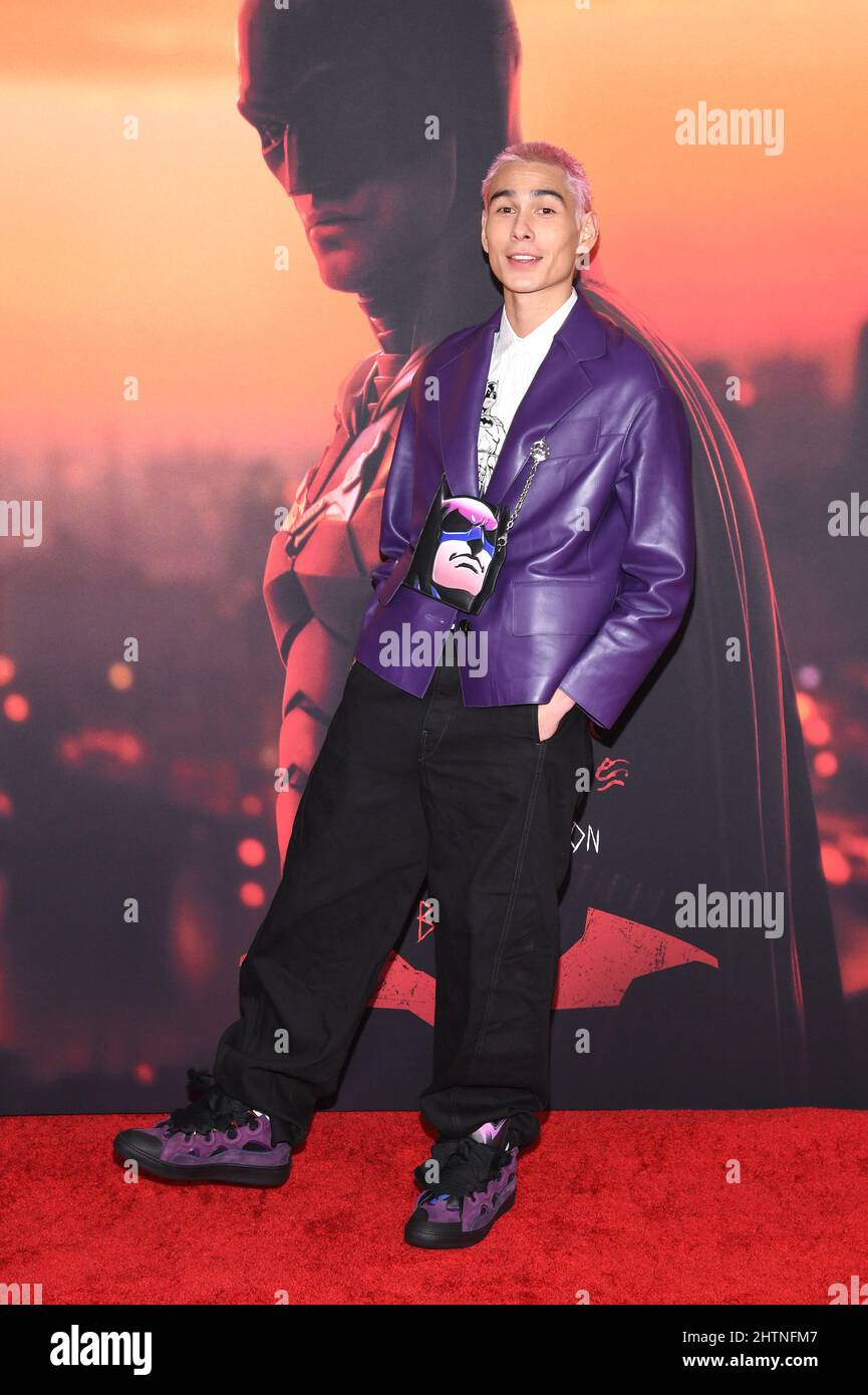 Evan Mock attends the World Premiere of “The Batman” at Josie Robertson ...