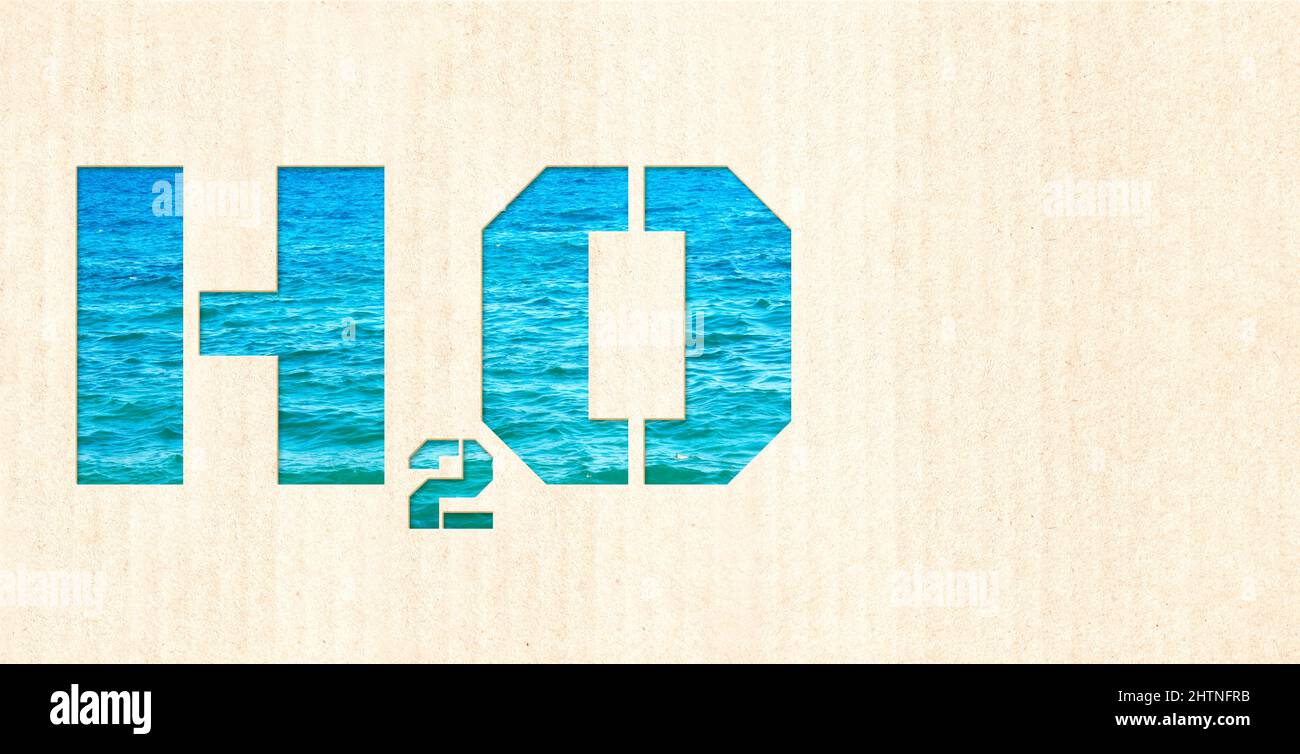 Saving water resource. H2O water symbol from paper. Sustainable ...