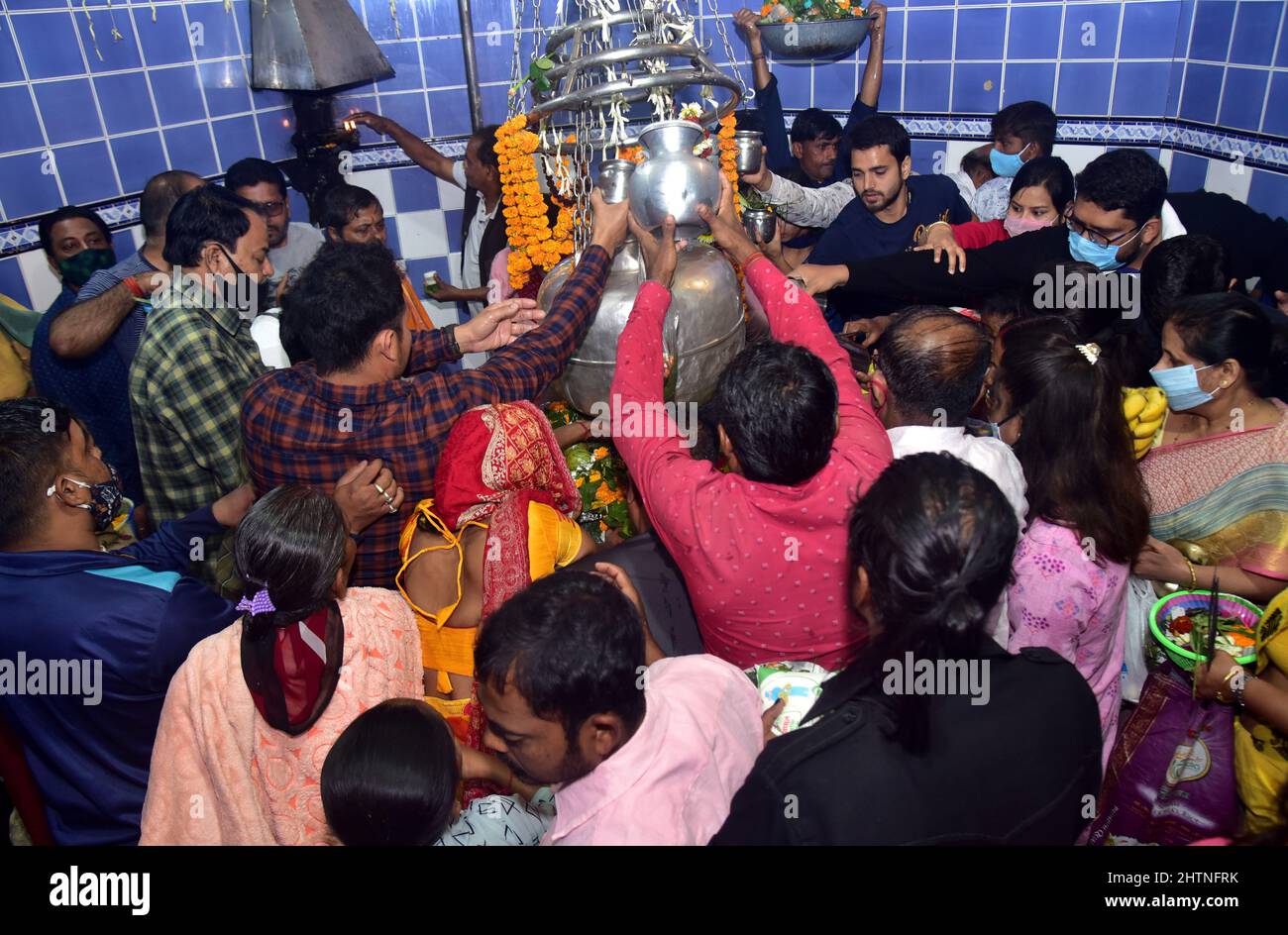 Guwahati, Guwahati, India. 1st Mar, 2022. Hindu devotees offer prayer ...