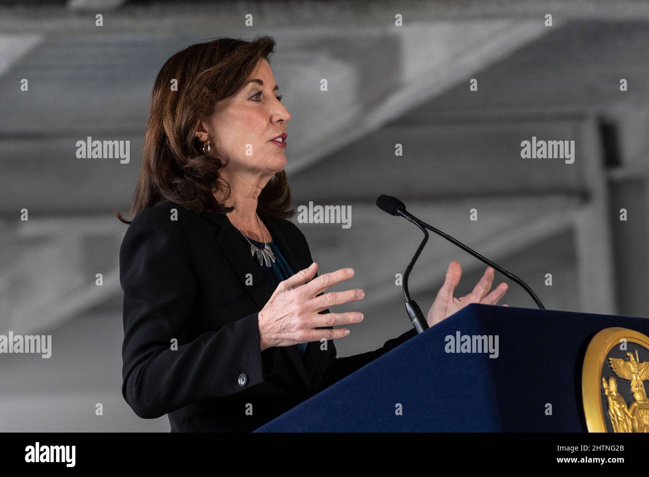 New York, NY - March 1, 2022: Governor Kathy Hochul announced of the ...