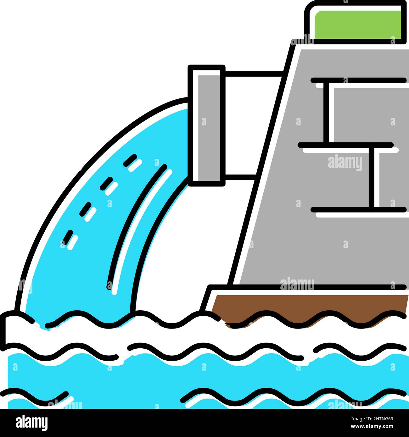 water falling from drainage pipe color icon vector illustration Stock ...