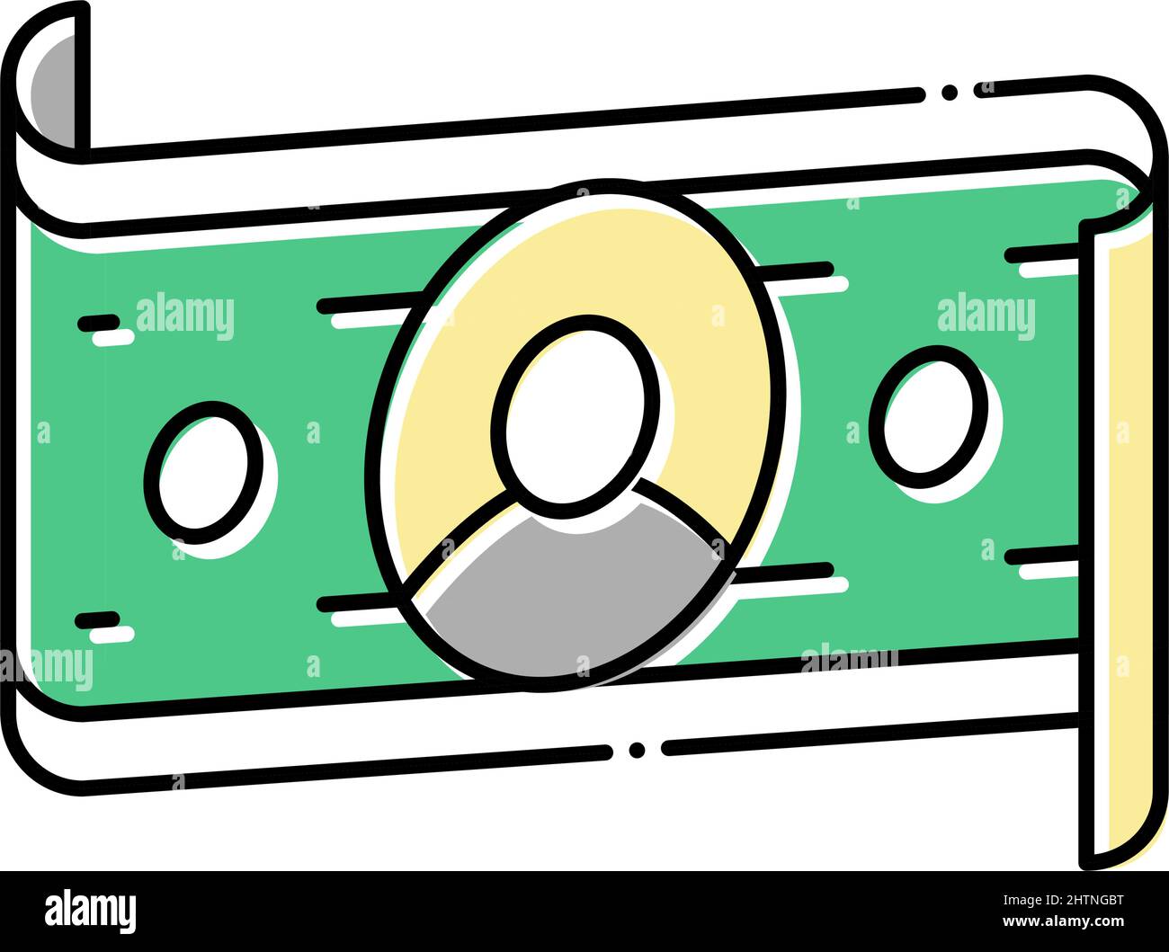 dollar banknote of business simulator application color icon vector ...