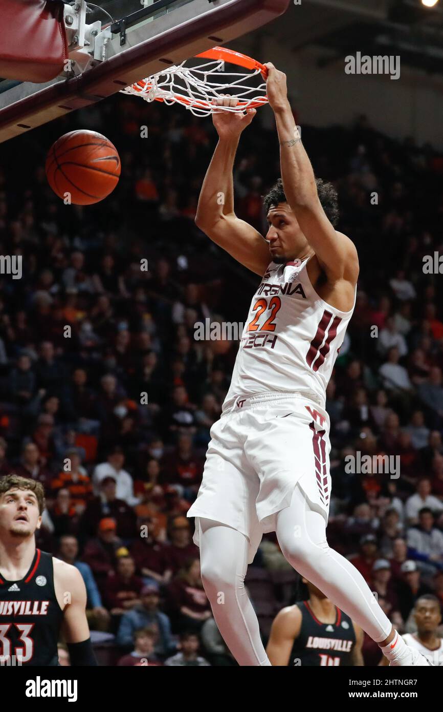 Blacksburg, Virginia, USA. 1st Mar, 2022. Virginia Tech Hokies forward ...