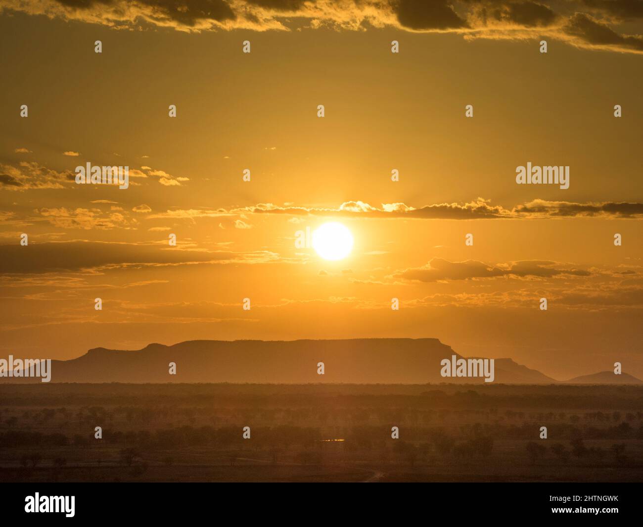 Sunrise over House Roof Hill from Telegraph Hill, East Kimberley Stock ...