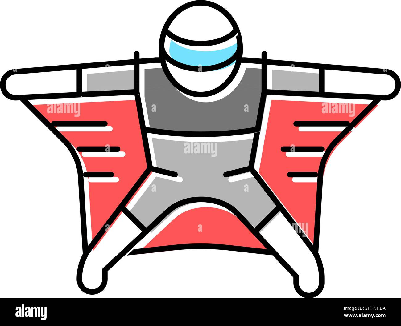 flying wingsuit sportsman color icon vector illustration Stock Vector ...