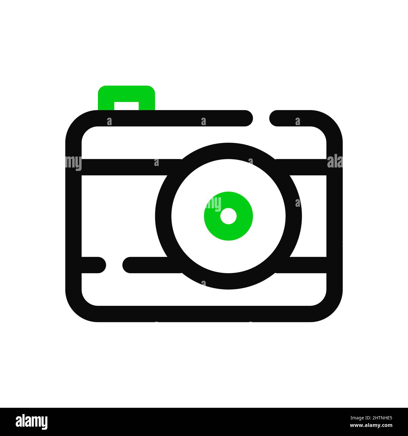 Simple line art camera icon. Pixel perfect, editable stroke Stock ...