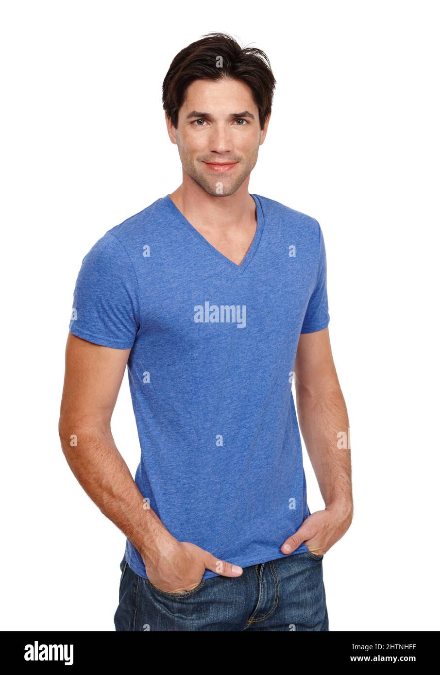 Cool and confident. Studio portrait of a handsome young man standing ...