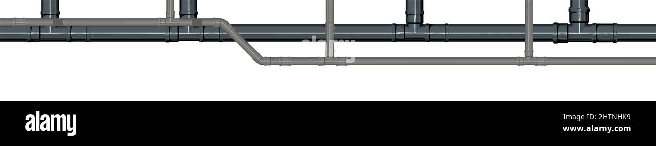 Sewer Water fittings. Pipeline for various purposes. Horizontal ...