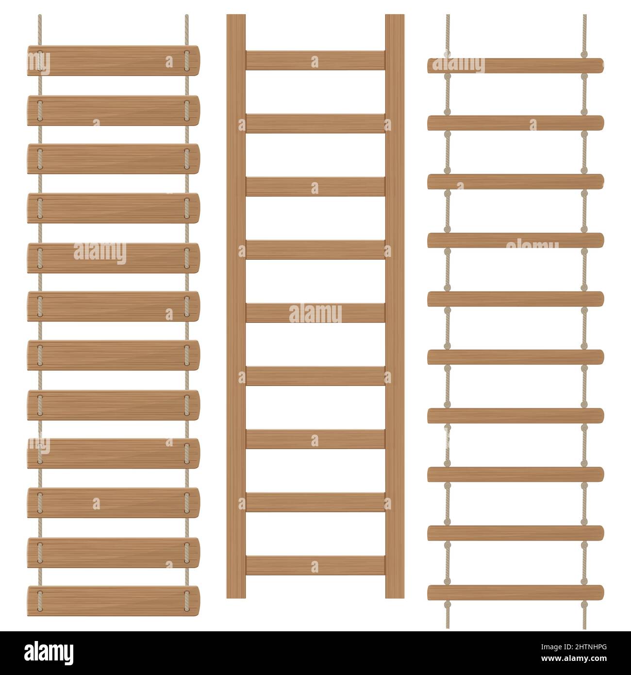 Three rope ladders isolated on a white background. Color Vector ...