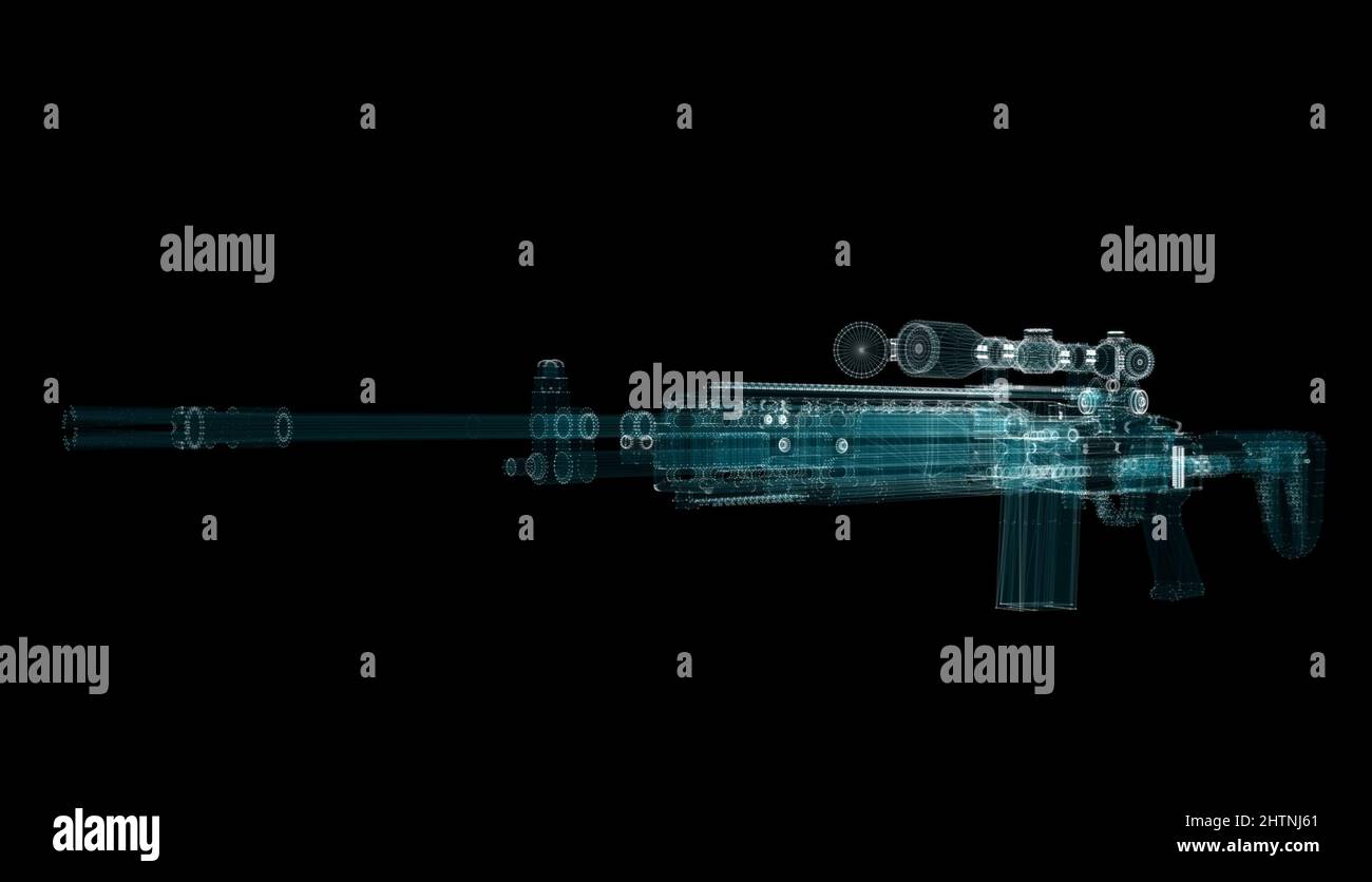 Submachine Gun Hologram. Weapon and Technology Concept Stock Photo - Alamy