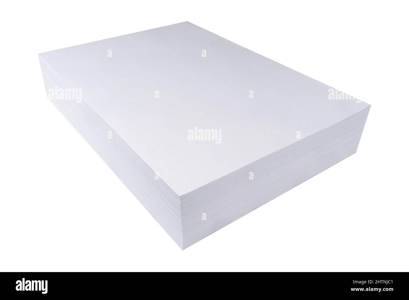 Close up of a stack of paper isolated on white background. A4 blank ...