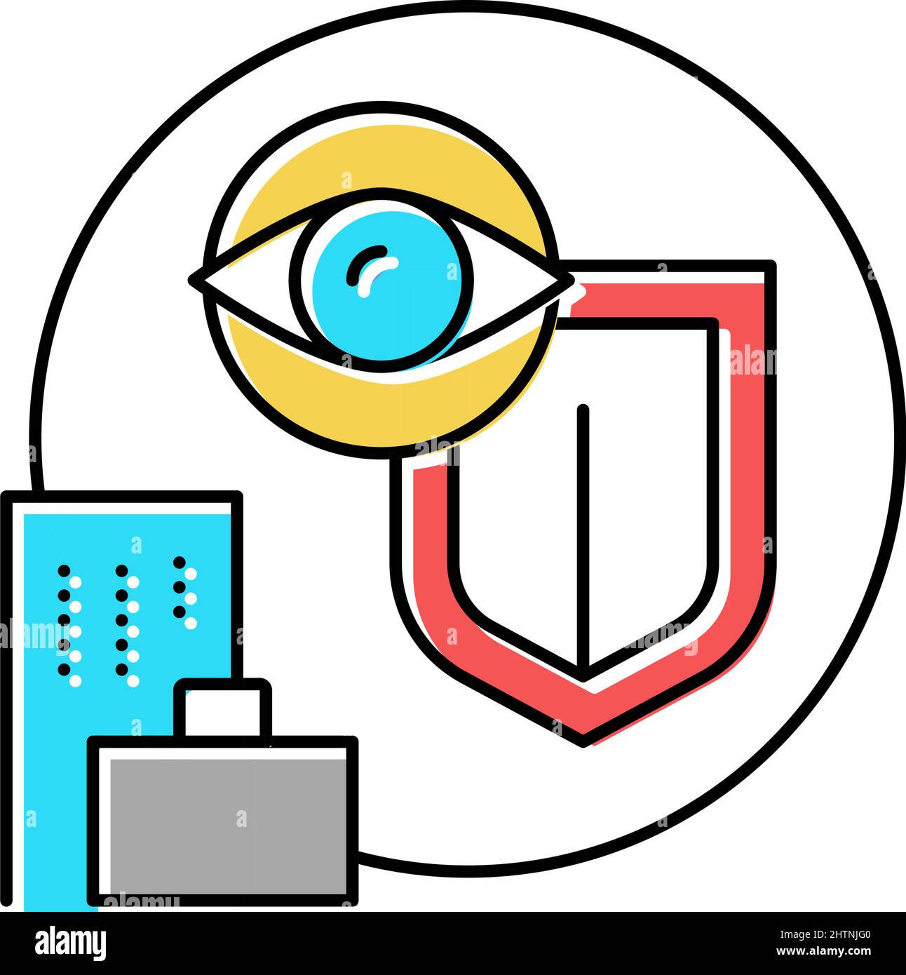 social protection color icon vector illustration Stock Vector Image ...