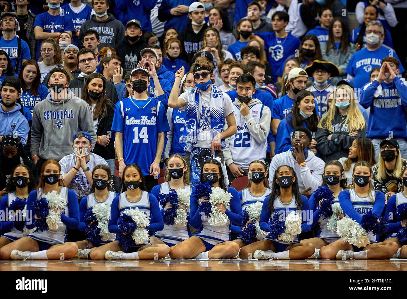 Seton hall pirates cheerleaders and fans hi-res stock photography and ...