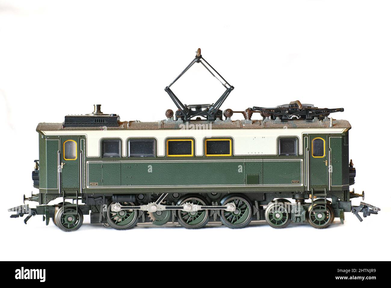 Old model trains - streetcar. Model trains and streetcar Stock Photo ...