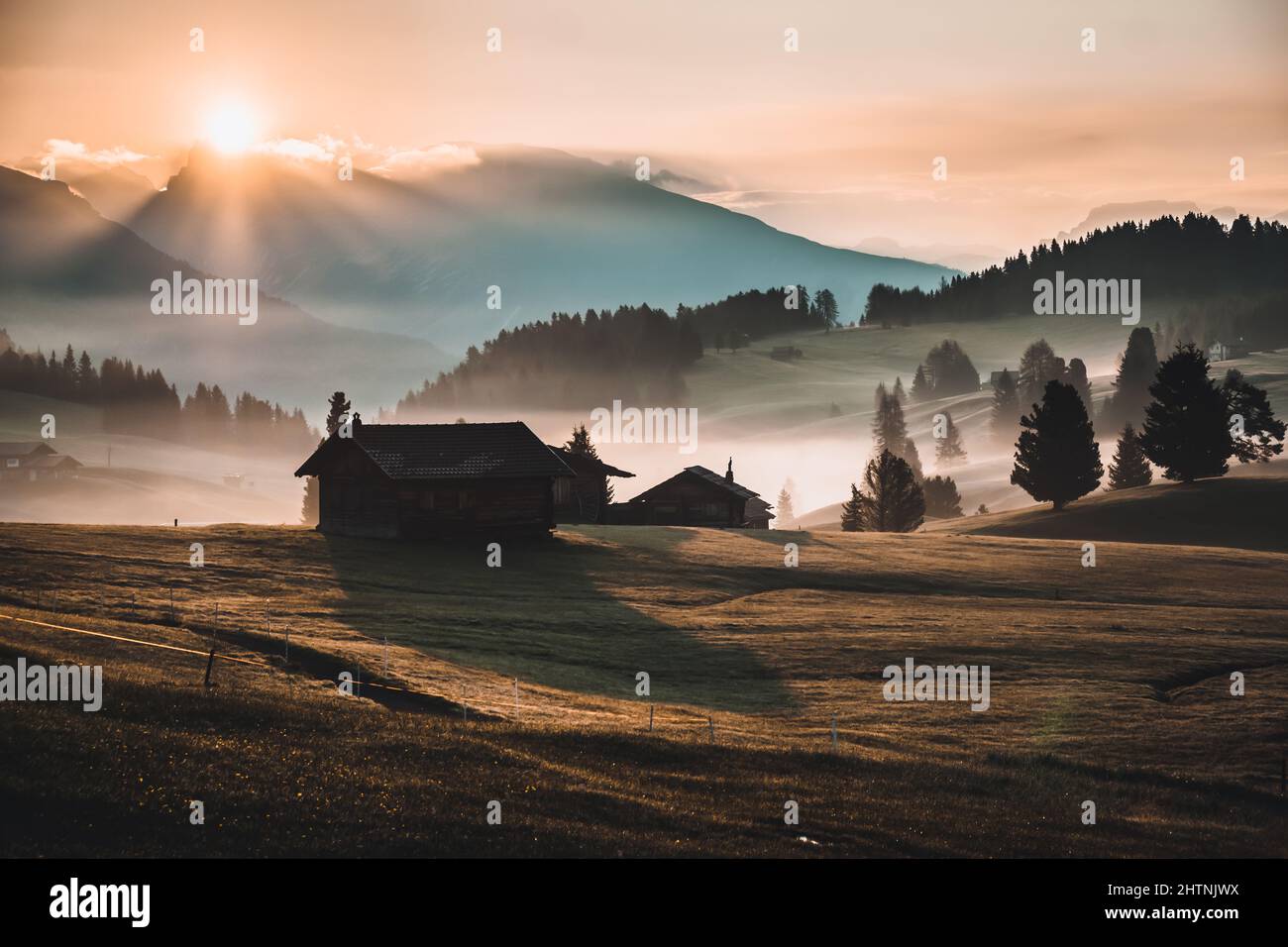 Beautiful view of the landscape of Dolomitic Alps Mountain with the ...