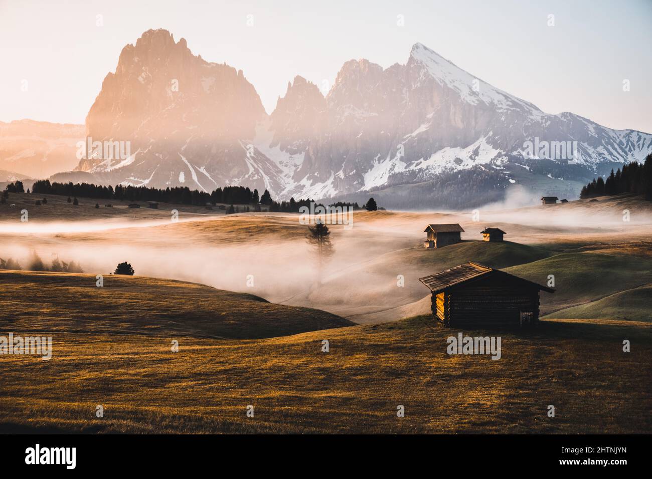 Beautiful view of the landscape of Dolomitic Alps Mountain with the ...