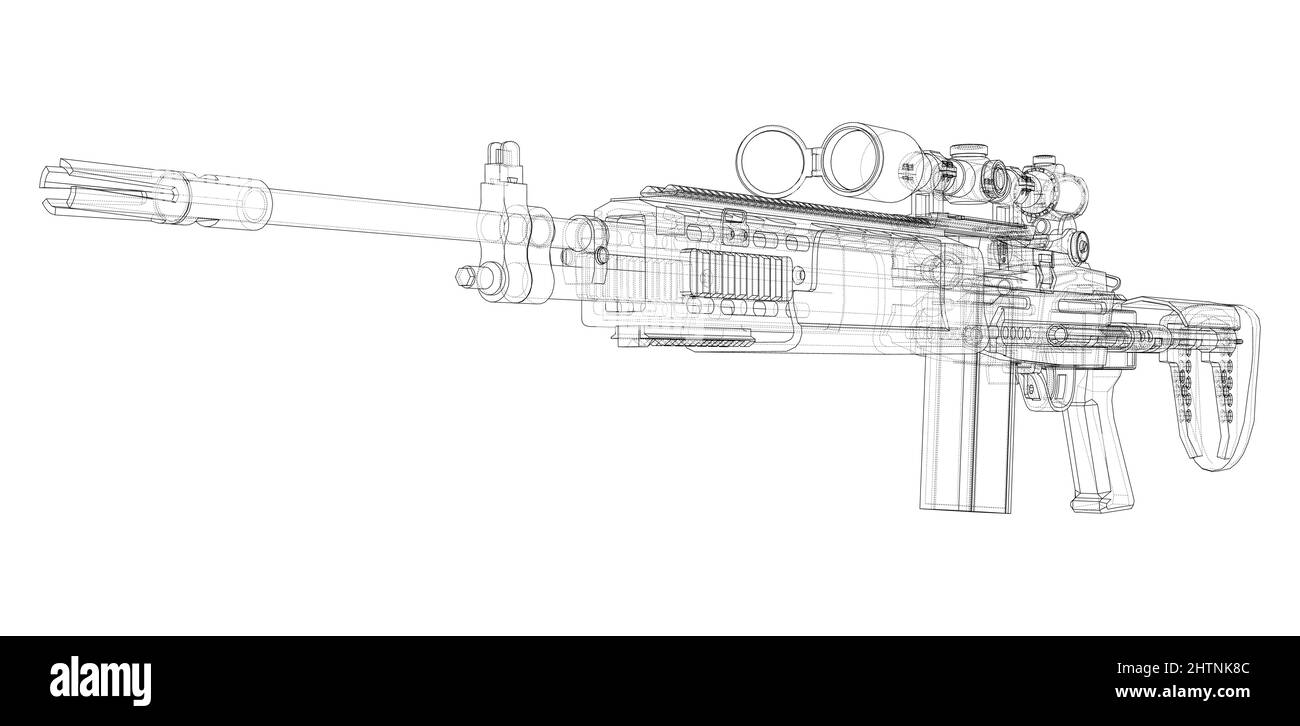 Machine Gun. Vector rendering of 3d Stock Vector Image & Art - Alamy