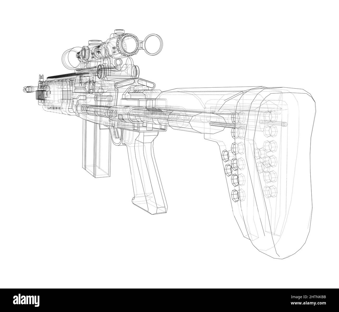 Machine Gun. Vector rendering of 3d Stock Vector Image & Art - Alamy