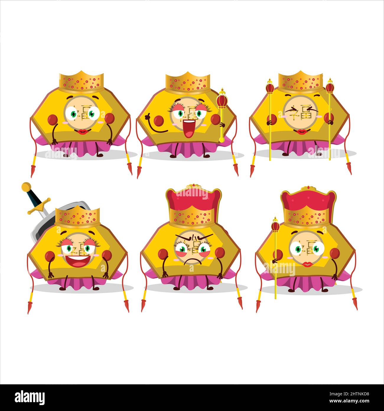 Queen and her magic clothes cartoon of yellow chinese woman hat wearing ...