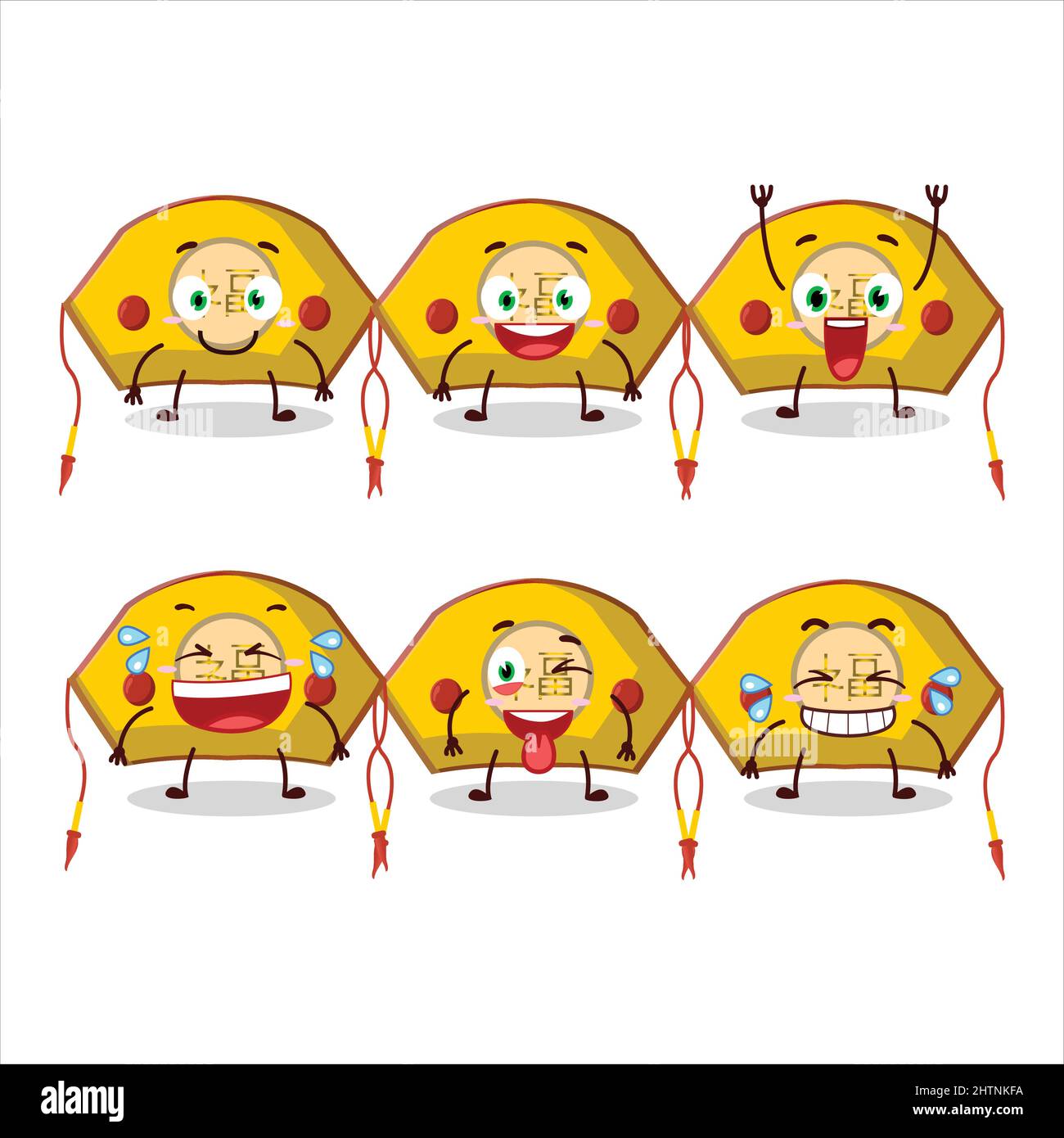 Cartoon character of yellow chinese woman hat with smile expression ...