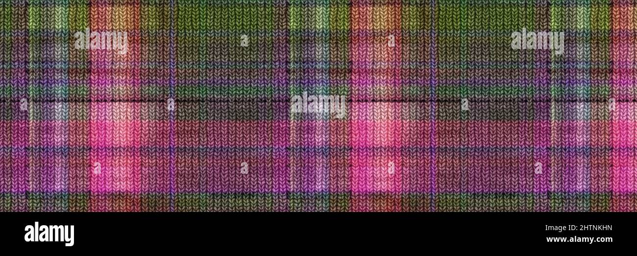 Classic winter tartan knit wool plaid seamless edging border. Retro ...