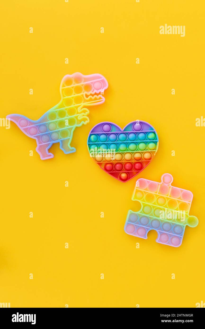 Colorful Push Pop It Bubble Sensory Fidget Toys of different shapes ...