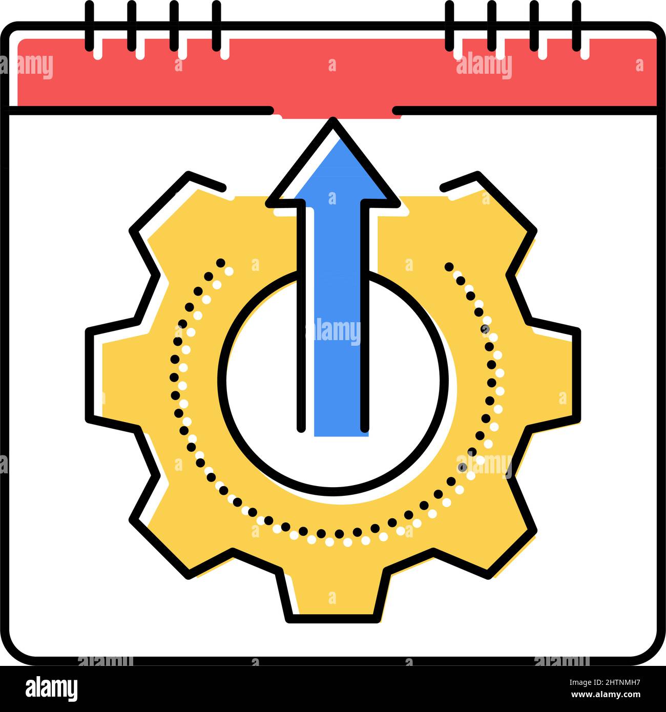 date working process calendar color icon vector illustration Stock ...