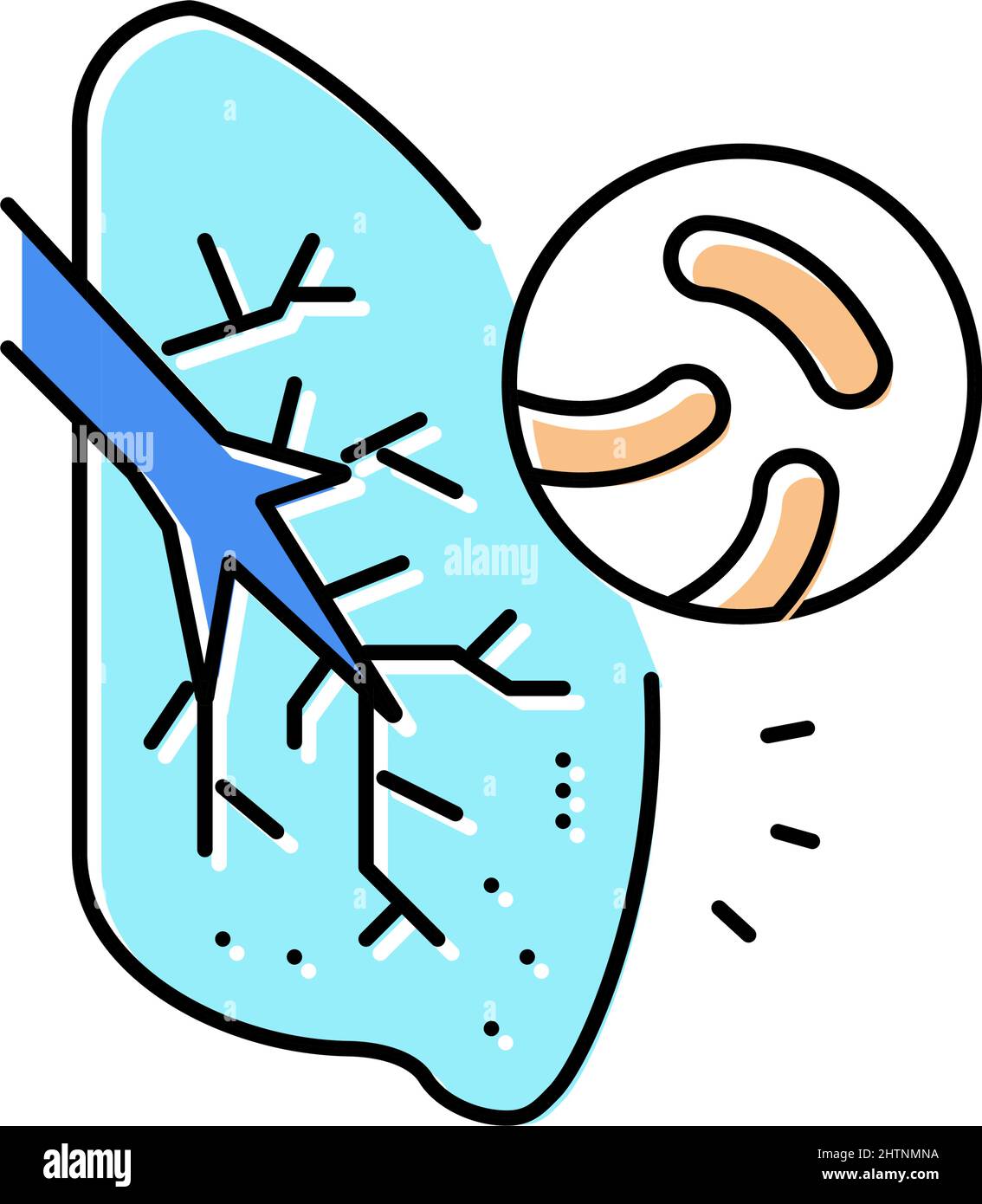 tuberculosis respiratory disease color icon vector illustration Stock ...