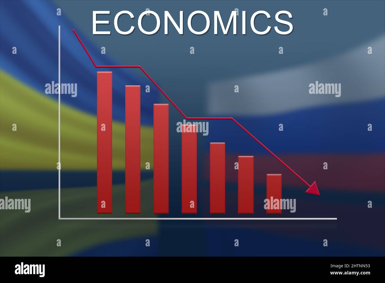 graph of the economic recession against the background of national ...
